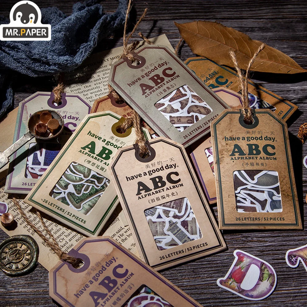 Mr. paper conjunto de adesivos personalized com 8 letras do alfabeto ...