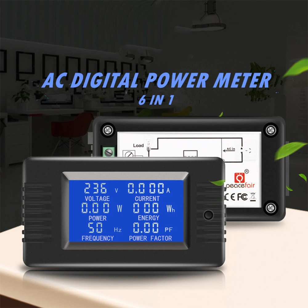 6-in-1-AC-80V-260V-100A-Digital-Voltmeter-Ammeter-Voltage-Current ...