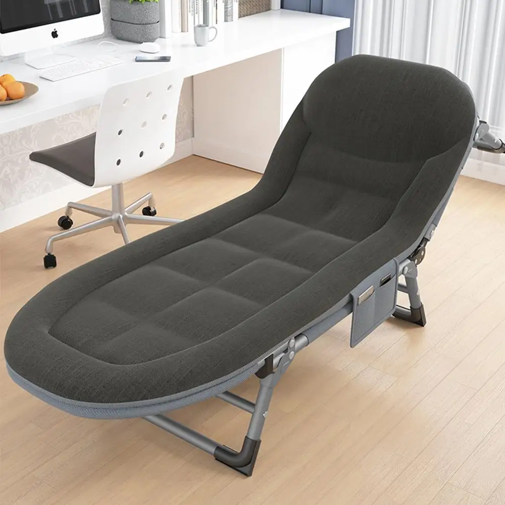 Home-Sleeping-Chaise-Lounge-Cot-With-Side-Pocket-5-Adjustable-Levels ...