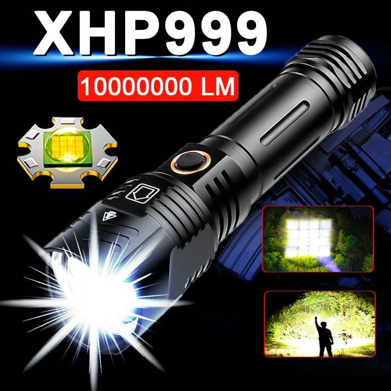 5000M Super XHP999 Powerful Led Flashlight XHP90 High Power Torch Light ...