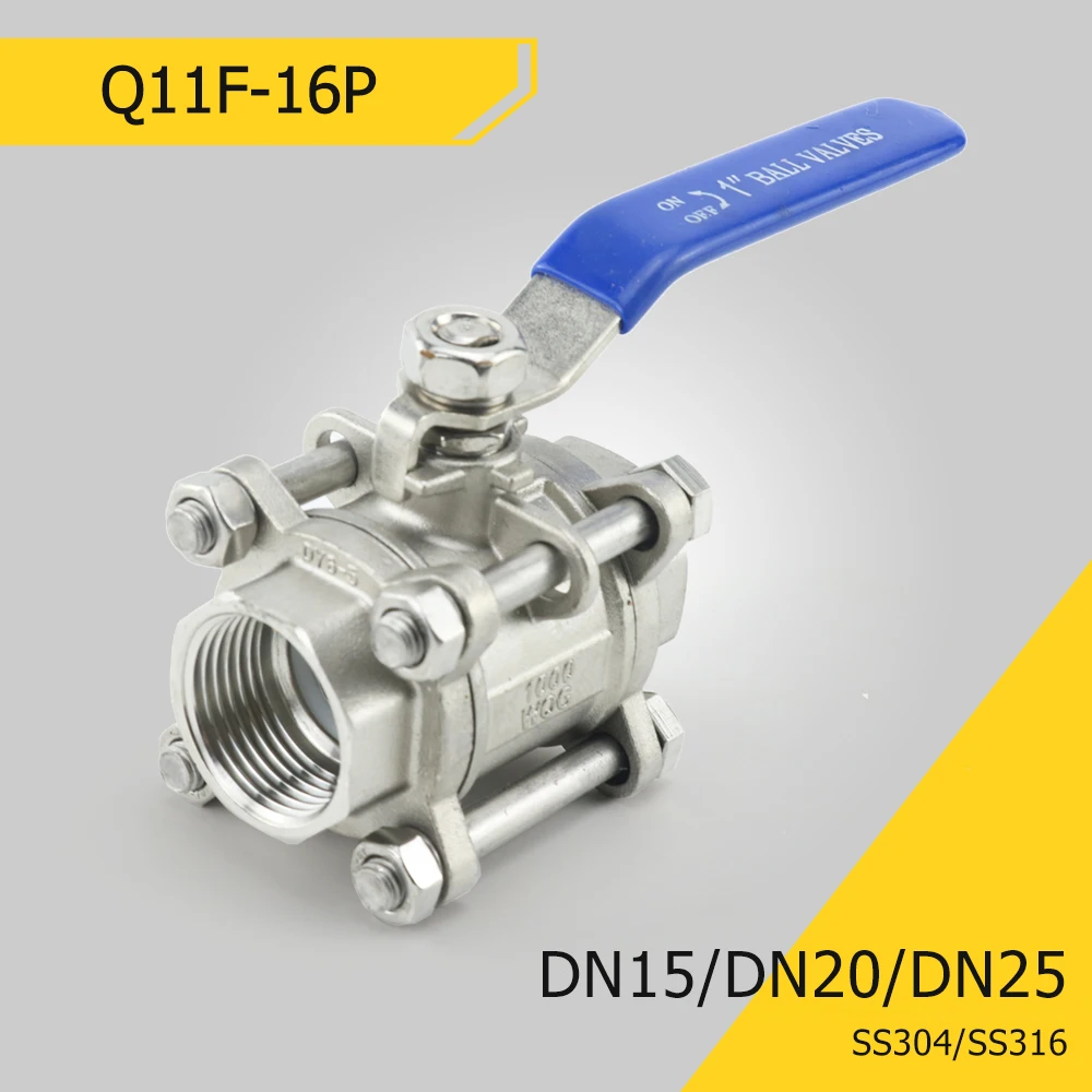 1/2" 3/4" 1" 304/316 Stainless Steel Three-piece Full Port Female ...