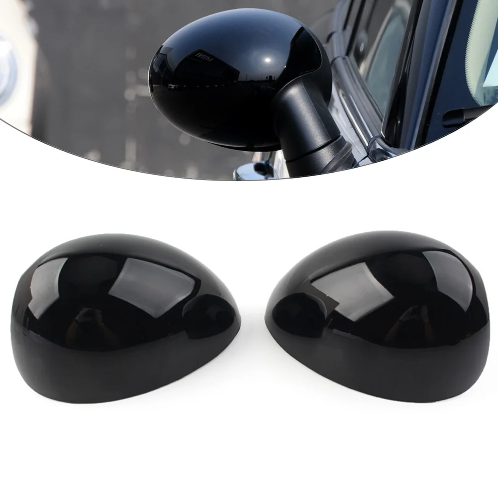 LHD Car Door Wing Rearview Mirror Cover Cap Bright Black For Mini R55 ...