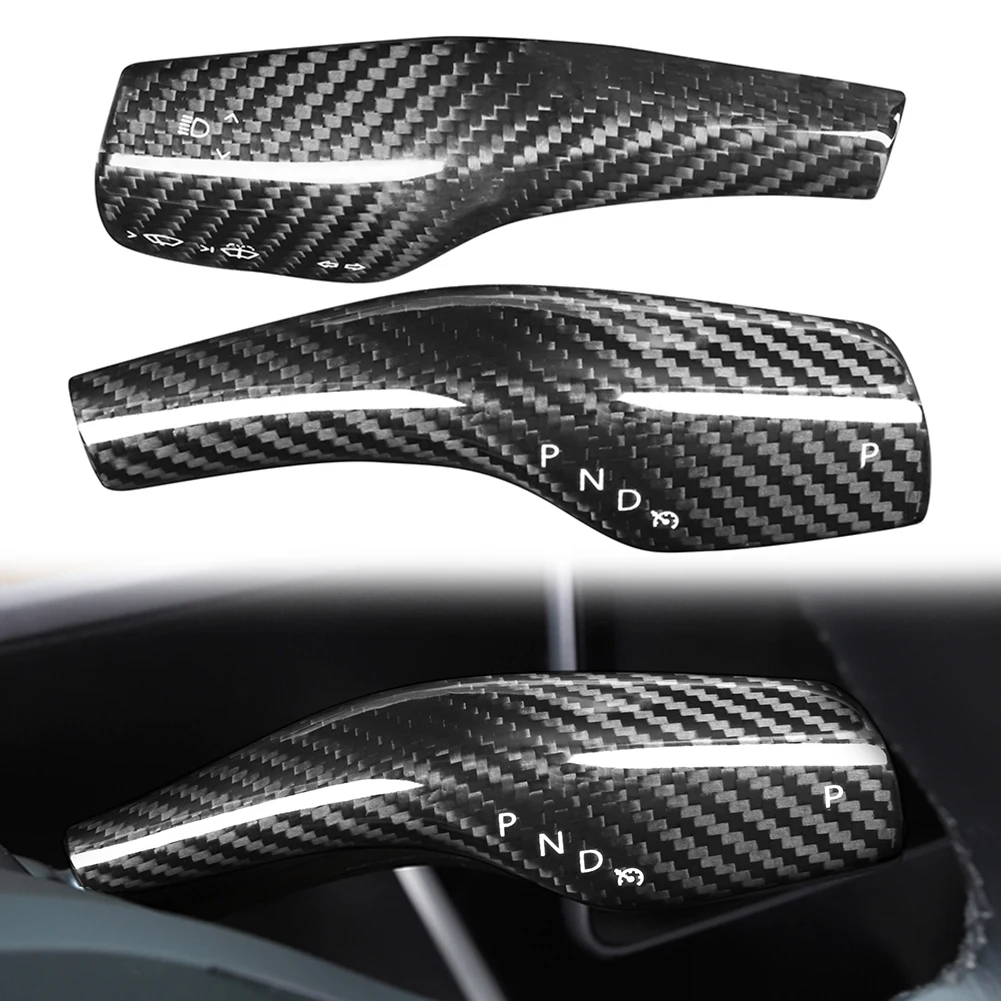 Real Carbon Fiber Steering Wheel Paddle Shift Trim Cover For Tesla ...