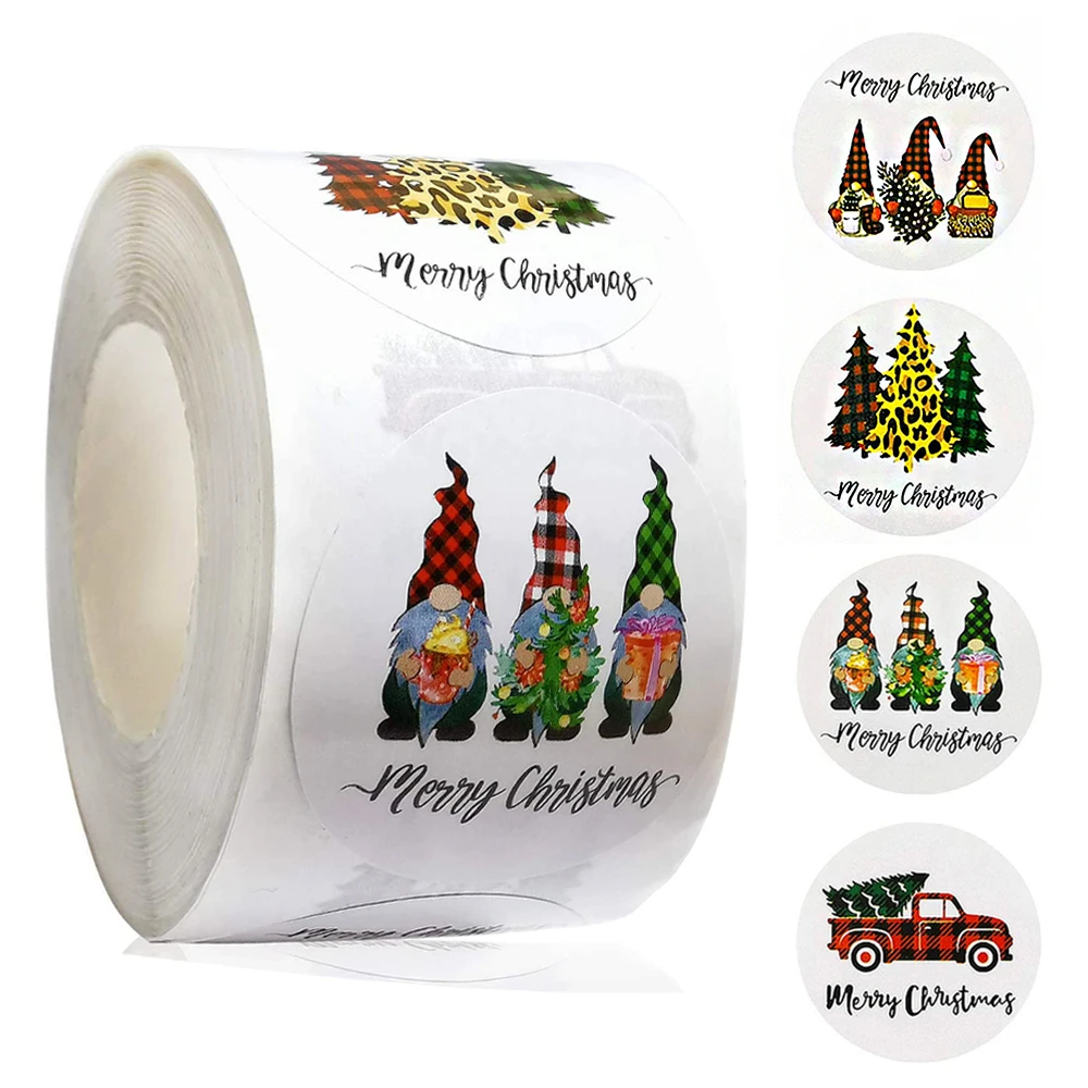 500Pcs-1-Inch-Christmas-Tree-Stickers-Handmade-Gifts-Sealing-Label-for ...
