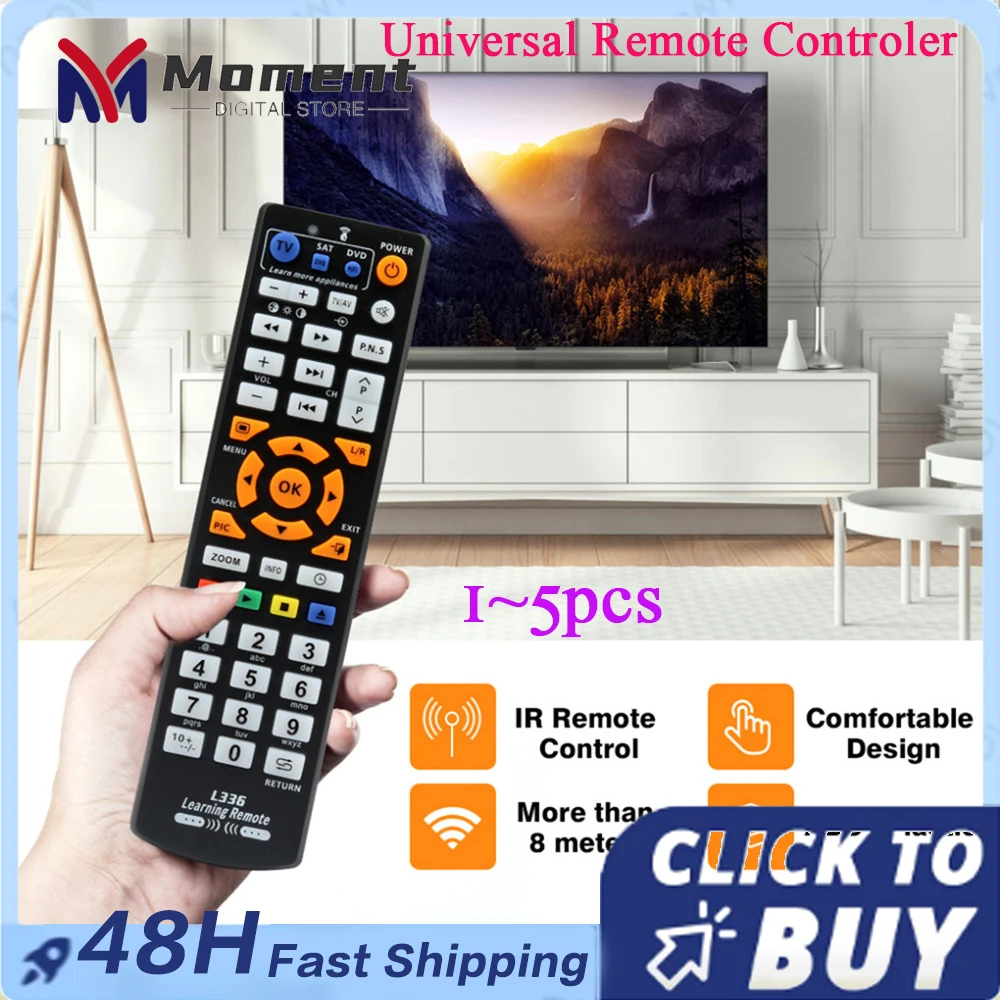 1-5PCS-Easy-To-Operate-Universal-Smart-L336-Remote-Controler-IR ...