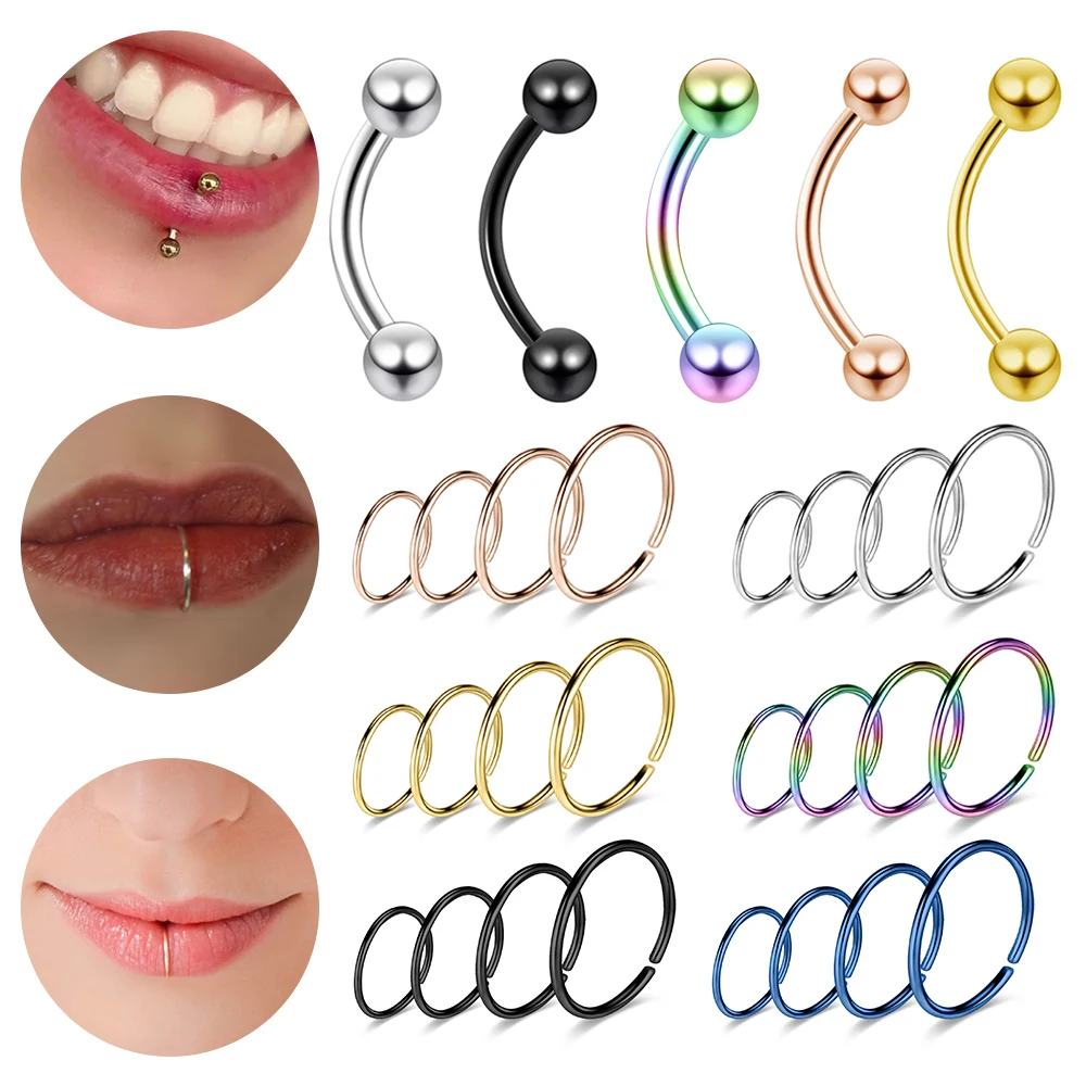 ZS-Piercing-Labret-Vertical-de-acero-inoxidable-aro-chapado-en-oro ...