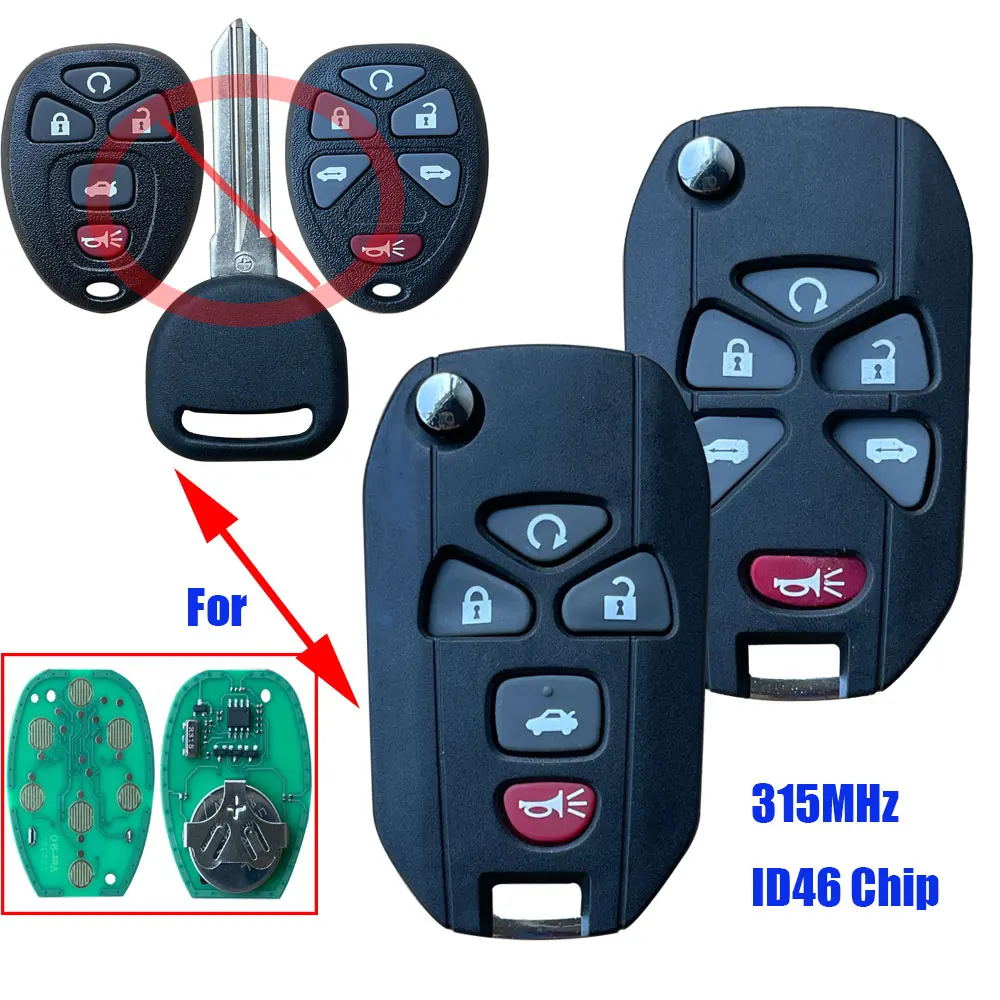 Remoto-Flip-Folding-Car-Key-Fob-5-6-Bot-o-Chip-GM46-315MHz-Chevrolet ...
