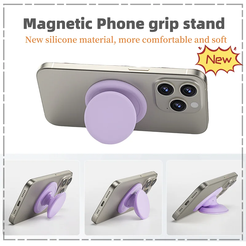 Magnetic Phone Grip Stand Holder Folding Mobile Phone Socket Pocket ...
