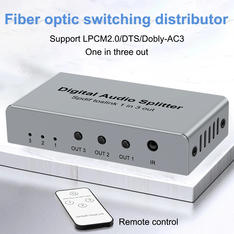 3-port-Aluminum-Alloy-Spdif-Toslink-Optical-Audio-Splitter-1x3-Optical ...