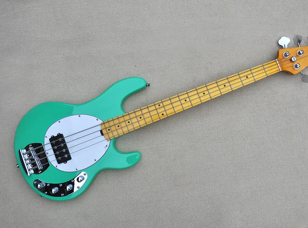Light-Green-4-Strings-Electric-Bass-Guitar-Maple-Neck-Chrome-Hardware ...