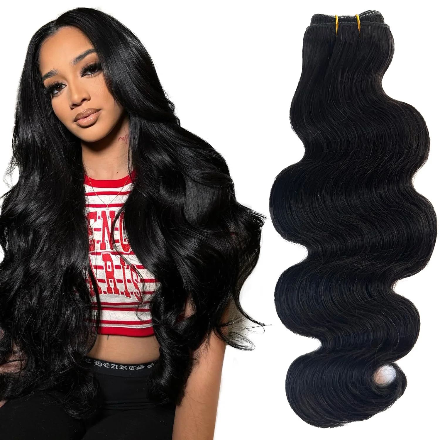 Body Wave Bundles Human Hair Brazilian Weaves Natural Black 3 4 Bundles ...