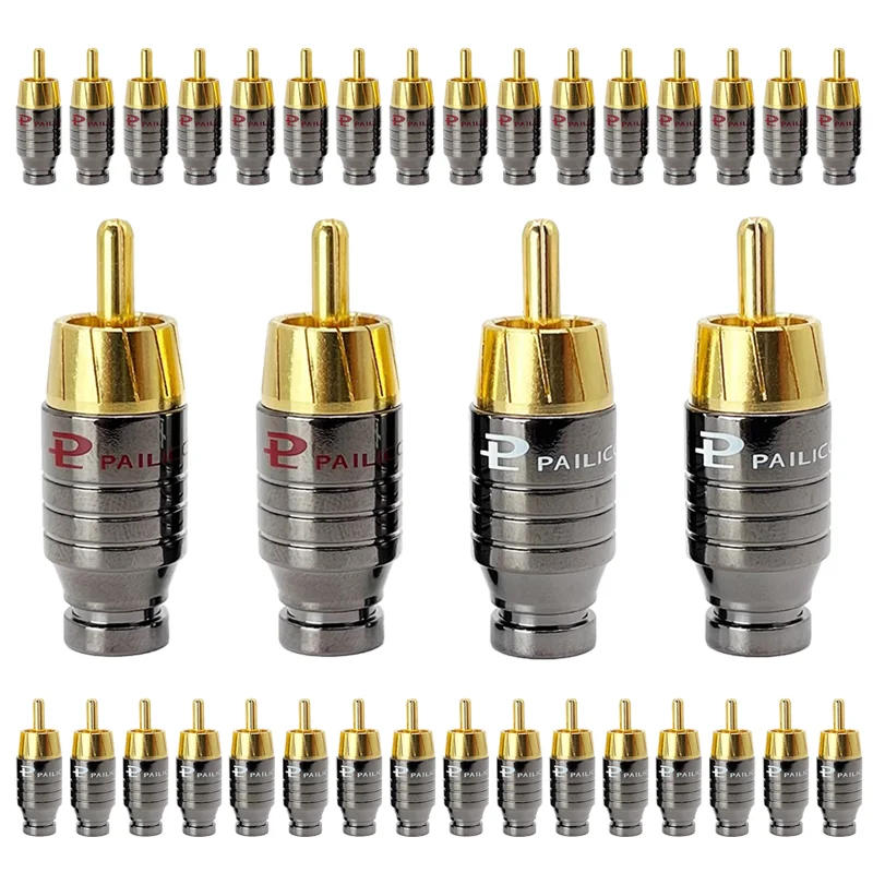 4-8-16PCS-RCA-Plug-Jack-Luxury-Soldering-Gold-plated-Speaker-Connector ...
