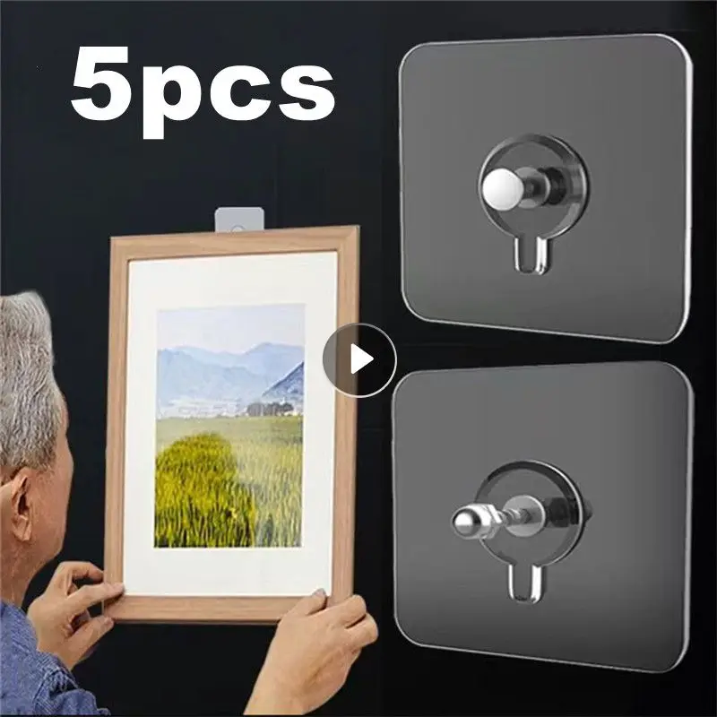 5Pcs-PVC-Strong-Adhesive-Nails-Wall-Poster-Seamless-Wall-Hook-Punch ...