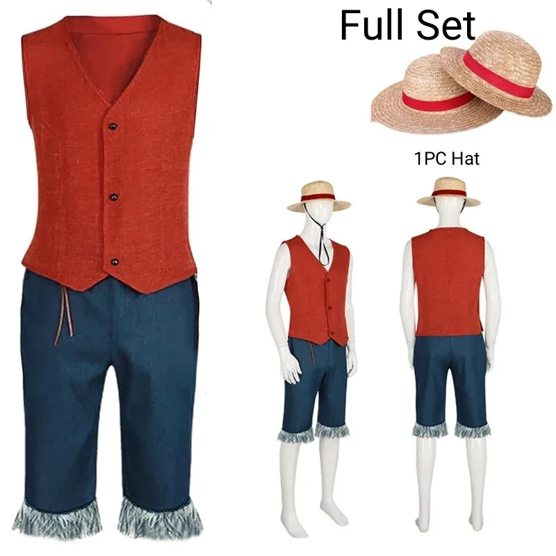 Luffy-Cosplay-Monkey-D-Luffy-Costume-Red-Vest-Shorts-Hat-Rope-Anime ...