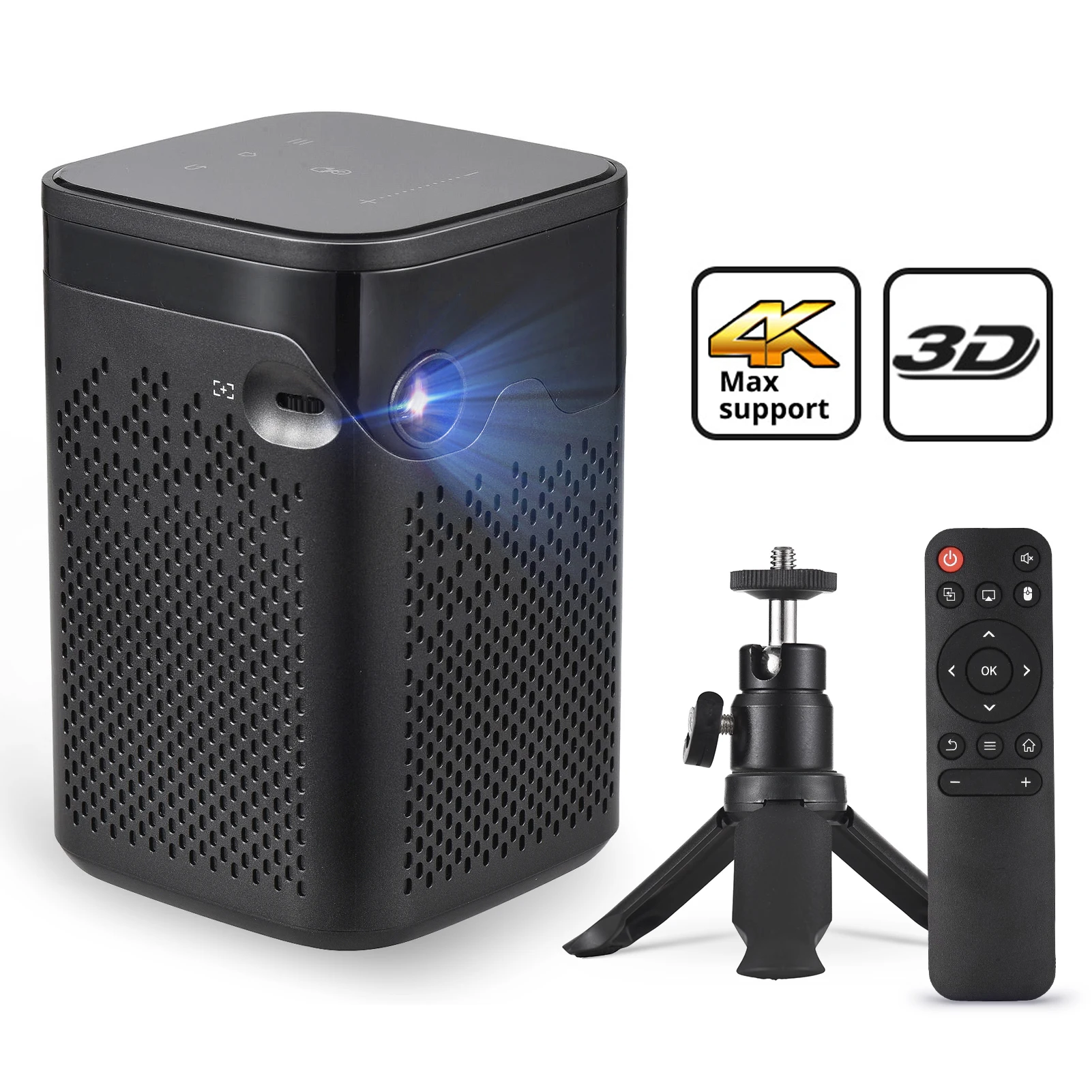 Portable Mini Projector 4K 1080P DPL Wireless Movie Projector with ...