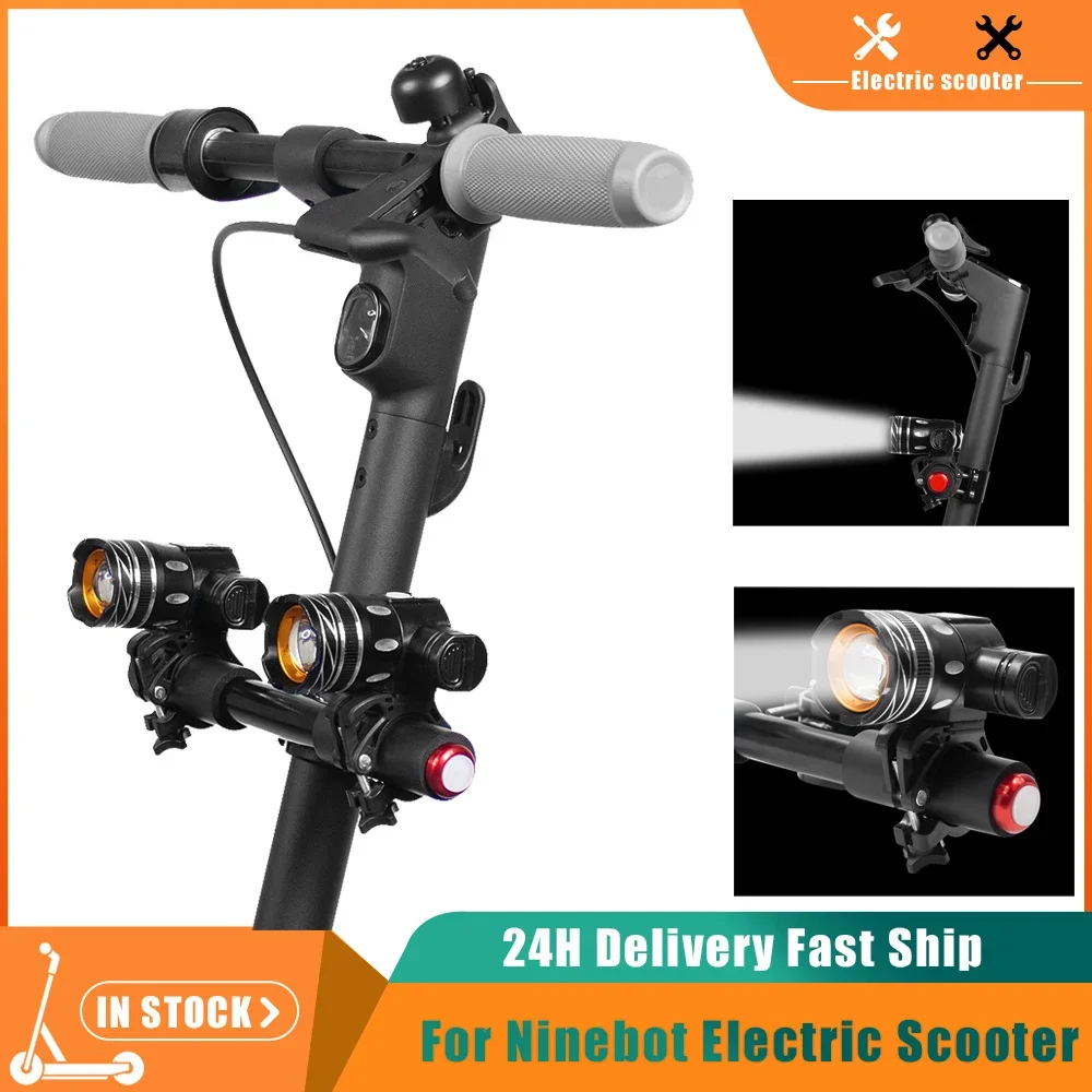 Front-Lights-LED-Electric-Scooter-USB-Rechargeable-Headlight-Flashlight ...