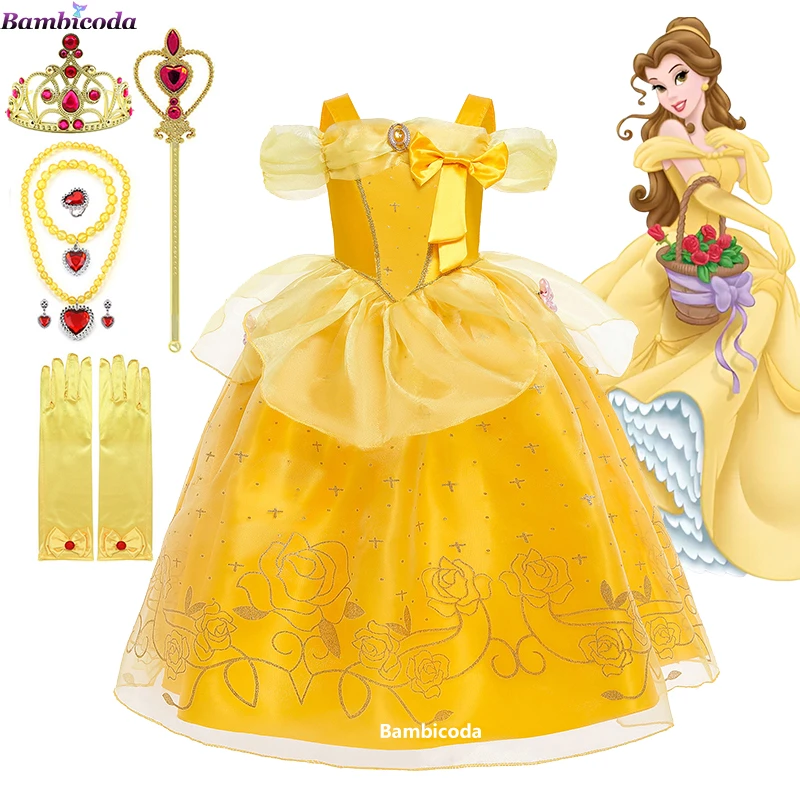 Clothing Dress Princess Belle | Belle Dress Beauty Child | Belle Disney ...