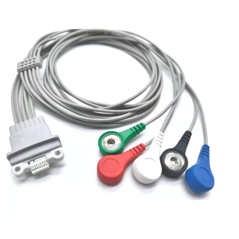 For Schiller Fd5 Ar4 At12 Plus Ecg Holter Patient Cable 5 Leadwires 24 ...