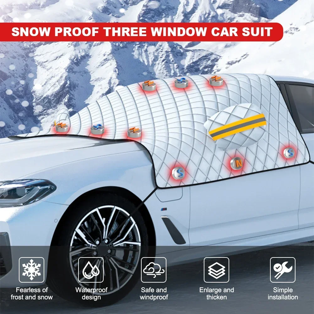 Car Windshield Snow Ice Protector Magnetic Window Sun Shade Anti Snow ...