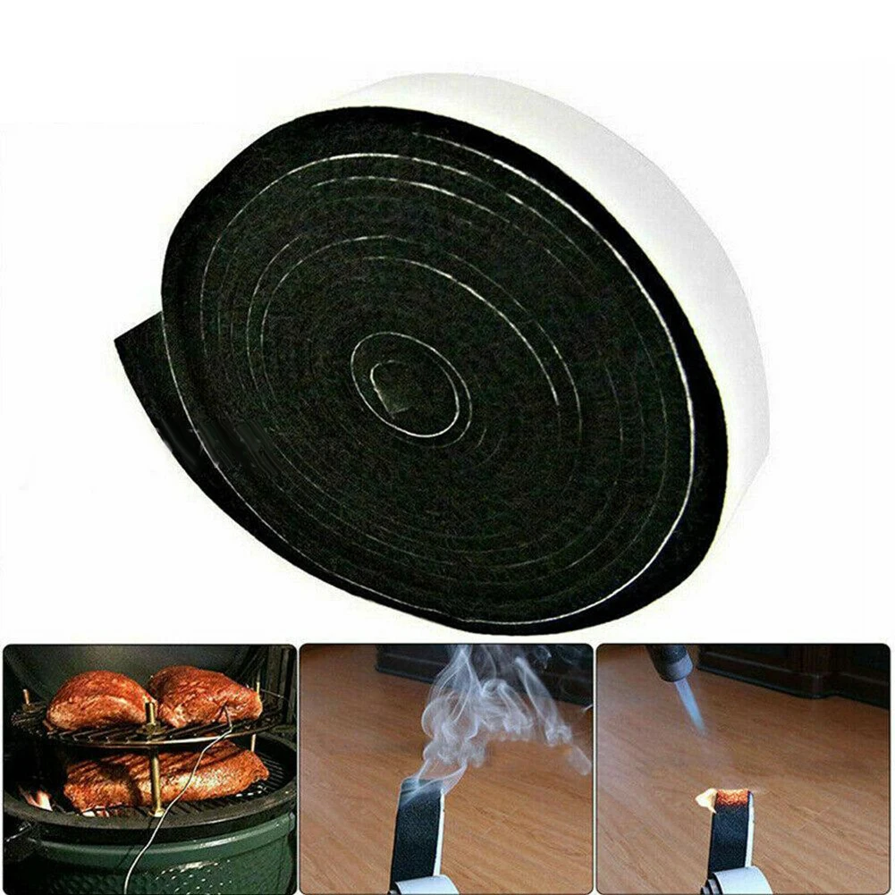 1Roll Fire Resistant Fibre Sealing Tape Gasket BBQ Door Lid Seal Self ...
