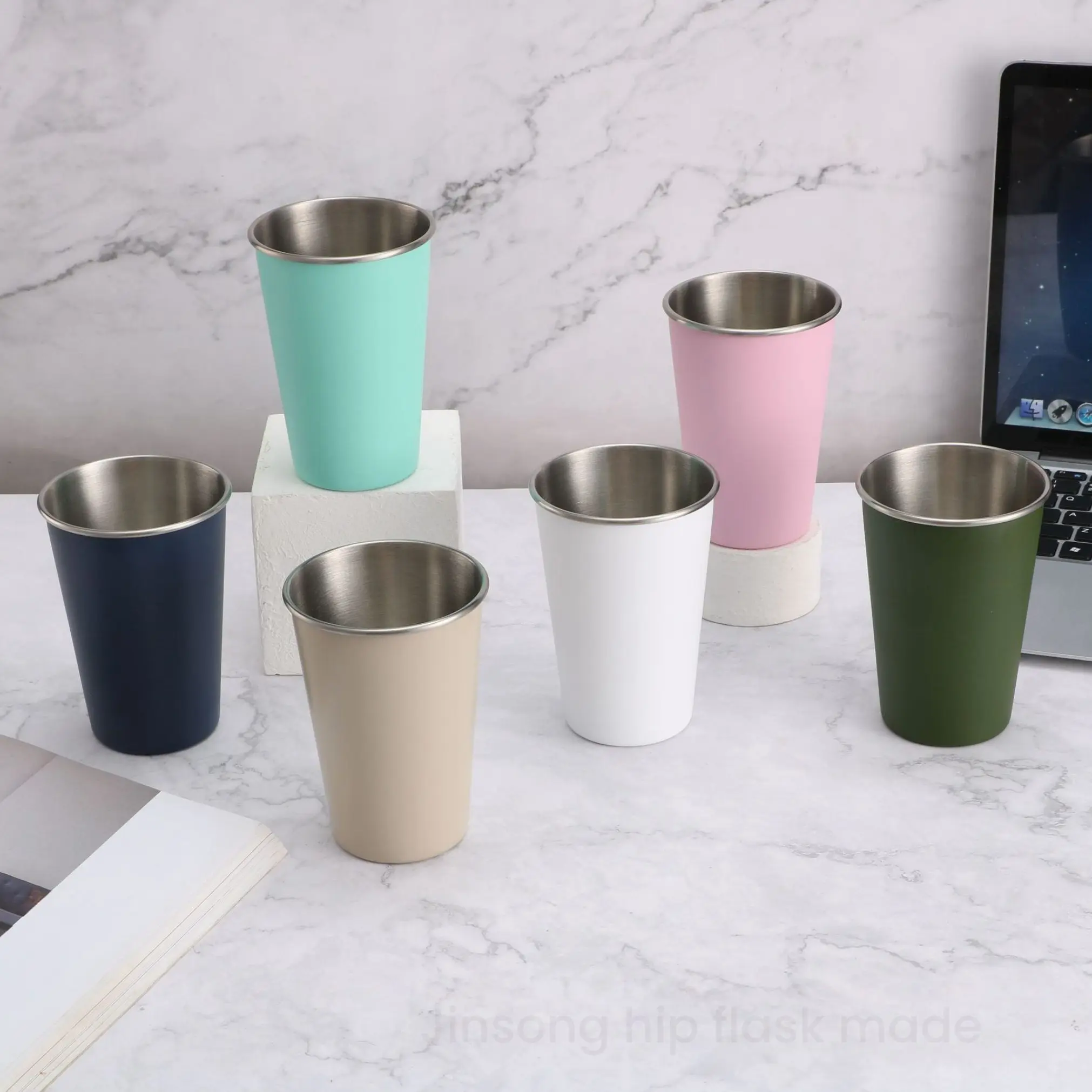 10pcs Colored coated stainless steel 480ML Cups , Logo can be free ...