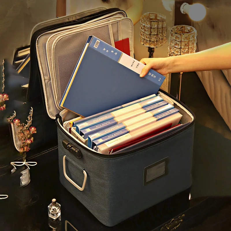 Large-Capacity-Document-Organizer-Bag-With-Lock-Portable-Card-Bag ...