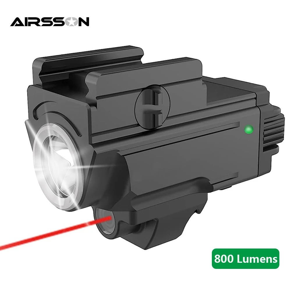 800-Lumens-Red-Laser-Gun-Light-Combo-Tactical-Weapon-Gun-Light-USB ...