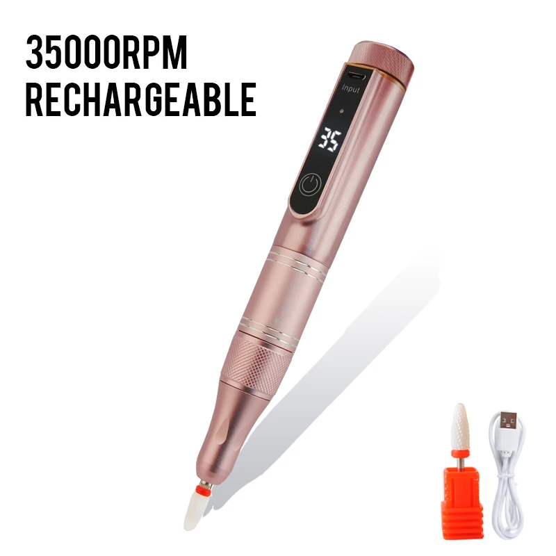 35000rpm Rechargeable Nail Drill Machine Portable Manicure Drill ...
