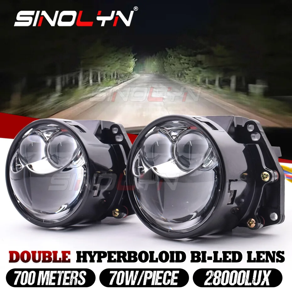 Sinolyn 70W, 3 pulgadas, proyector bi led, para H7, LED, H4, H1, H11 ...