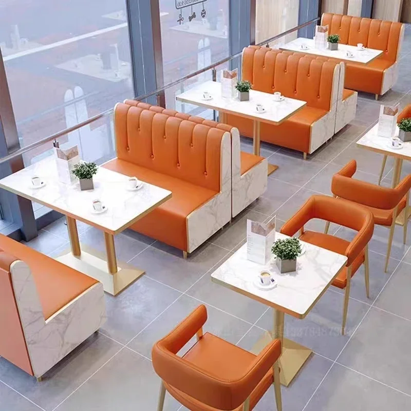 Light Luxury Modern Restaurant Furniture Set Cafe Bench Seating Fast ...