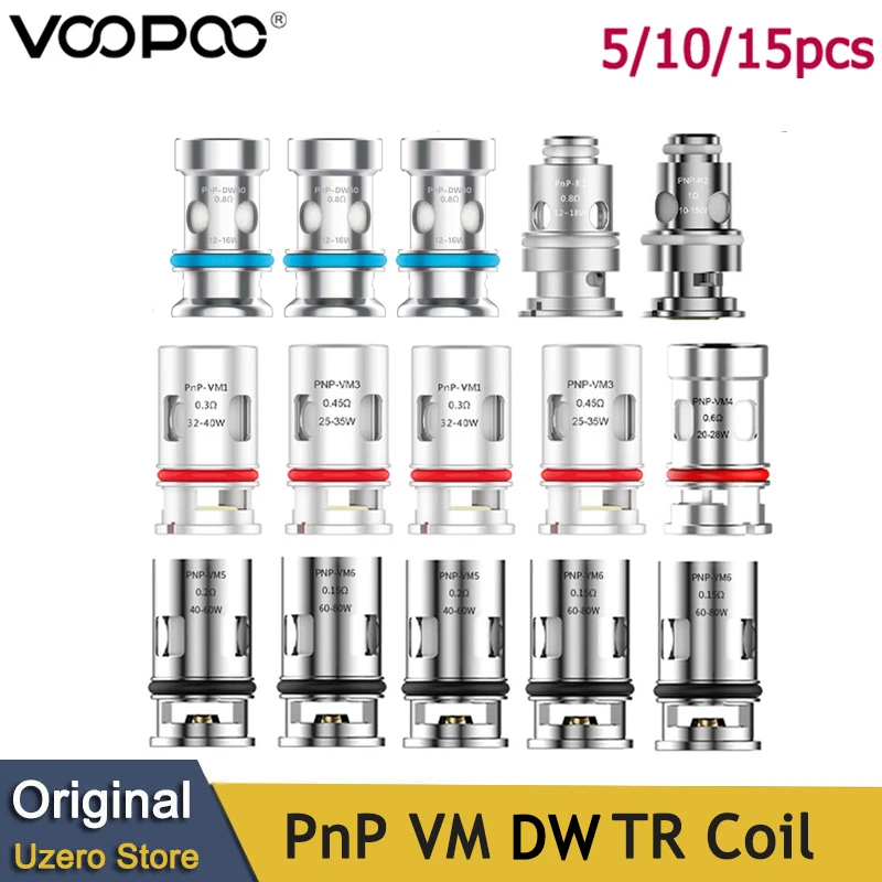 5-15pcs VOOPOO PnP Coil PnP VM1 VM3 VM4 VM5 VM6 Mesh Coil/PnP DW80 TR1 R1 R2 For V.SUIT Vinci ...