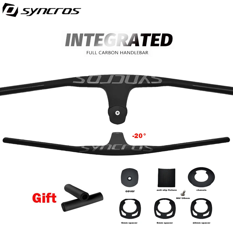 Syncros-white-LOGO-MTB-integration-internal-cable-handlebar-UD-black ...