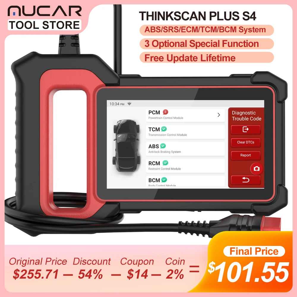 Thinkscan Plus S4 Automotive Diagnostic Scan Tools ABS/SRS/ECM/TCM/BCM ...