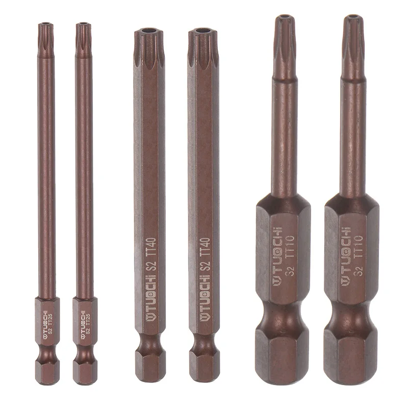 2pcs T10 T15 T20 T25 T27 T30 T40 Torx Screwdriver Bit 1/4" Hex Shank ...