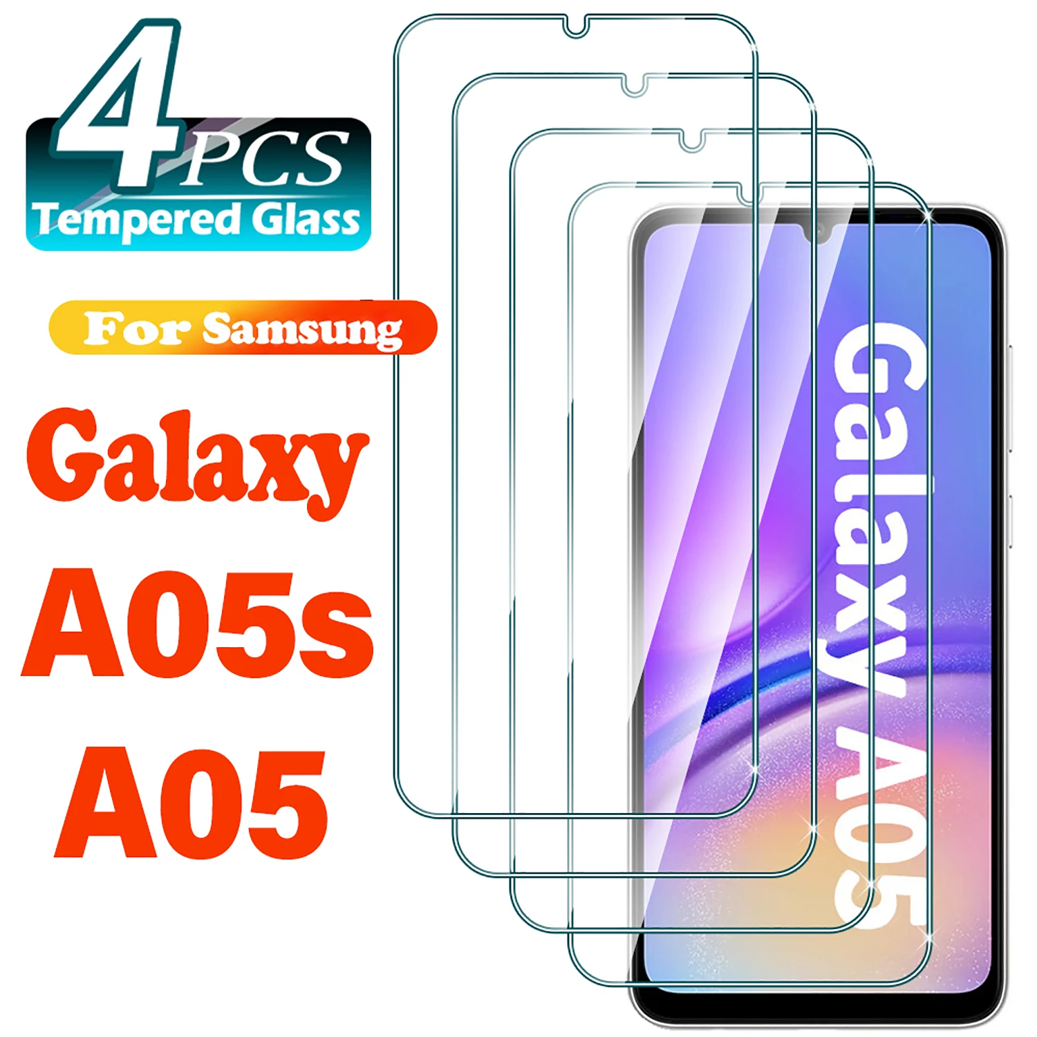 1-4Pcs-Protective-Tempered-Glass-For-Samsung-Galaxy-A05-A05s-Screen ...