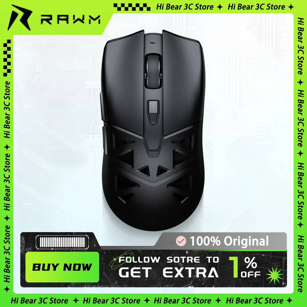 RAWM-SA-SL01-Wireless-Mouse-Three-Mode-Nordic52840-Chip-PAW3395-4K-Gaming-Mouse-Lightweight-Hot ...