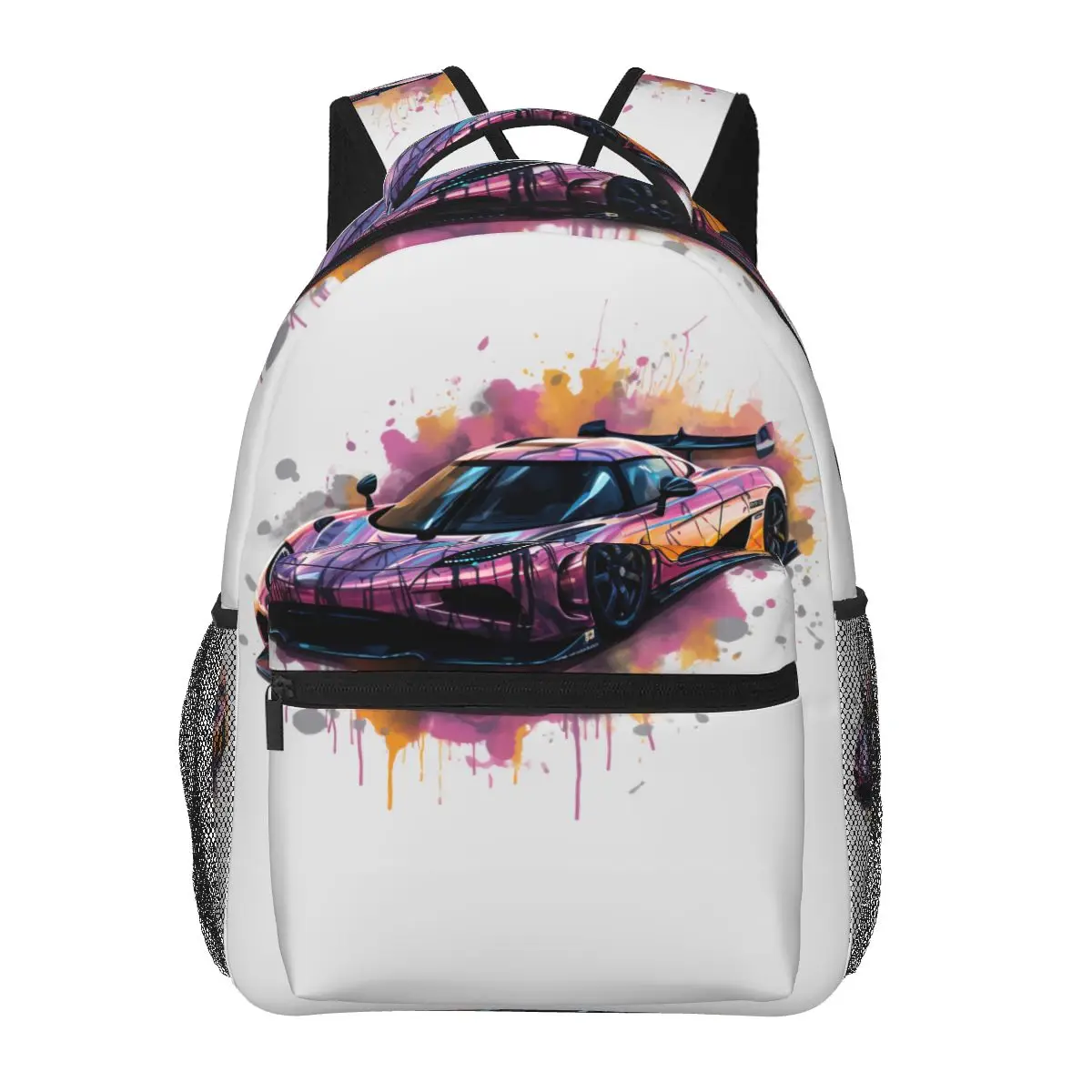 Ultimate Sports Car Backpack Grafitti Psychadelic Unisex Polyester ...