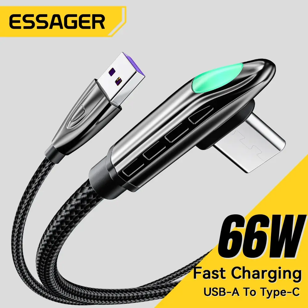 Essager 6A 66W USB Type C Cable For Huawei Mate 40 Pro Samsung LED 5A ...