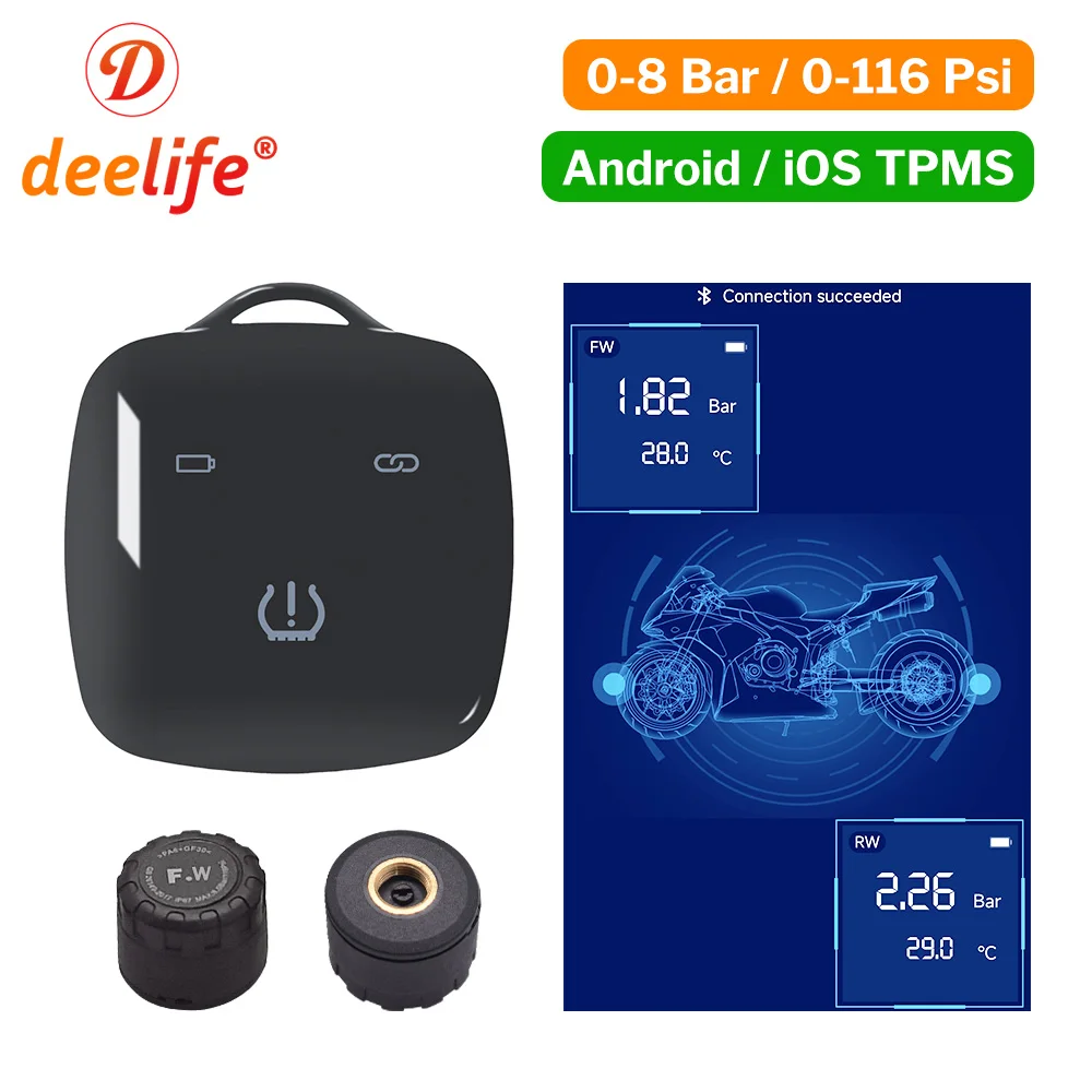 Deelife-Motorcycle-TPMS-Bluetooth-Android-iOS-Tire-Pressure-Monitoring ...