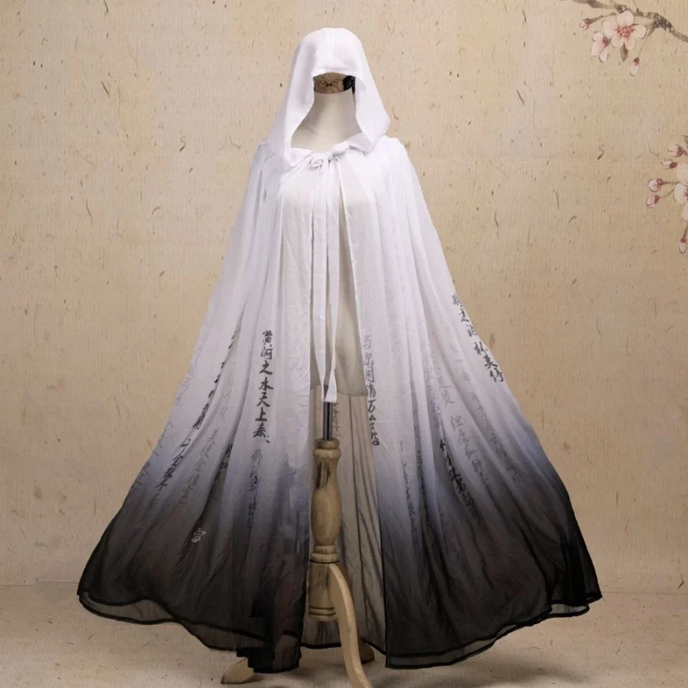 Chinese-Feng-Shui-Ink-Gradient-Printing-Costumes-Kung-Fu-Cosplay-Tang ...