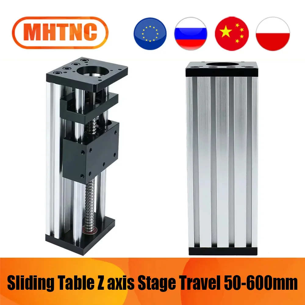 CNC-Sliding-Table-Z-axis-stage-travel-50-600mm-12mm-optical-axis ...