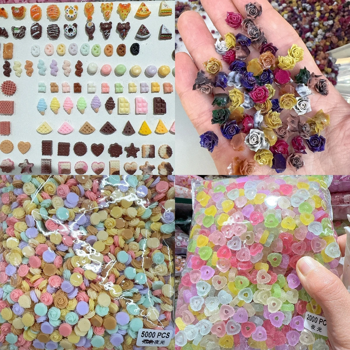200-1000pieces 6-13mm diy Mini candy flower flatback cabochon,scrapbook ...