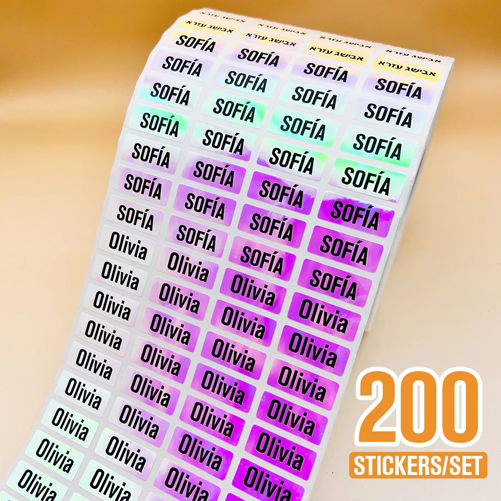 200pcs-Waterproof-Name-Sticker-Custom-Adhesive-Stationery-Decals ...