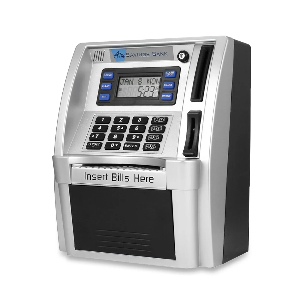 Savings Bank Money Insert Bills Organizer Debit Card Password with ...