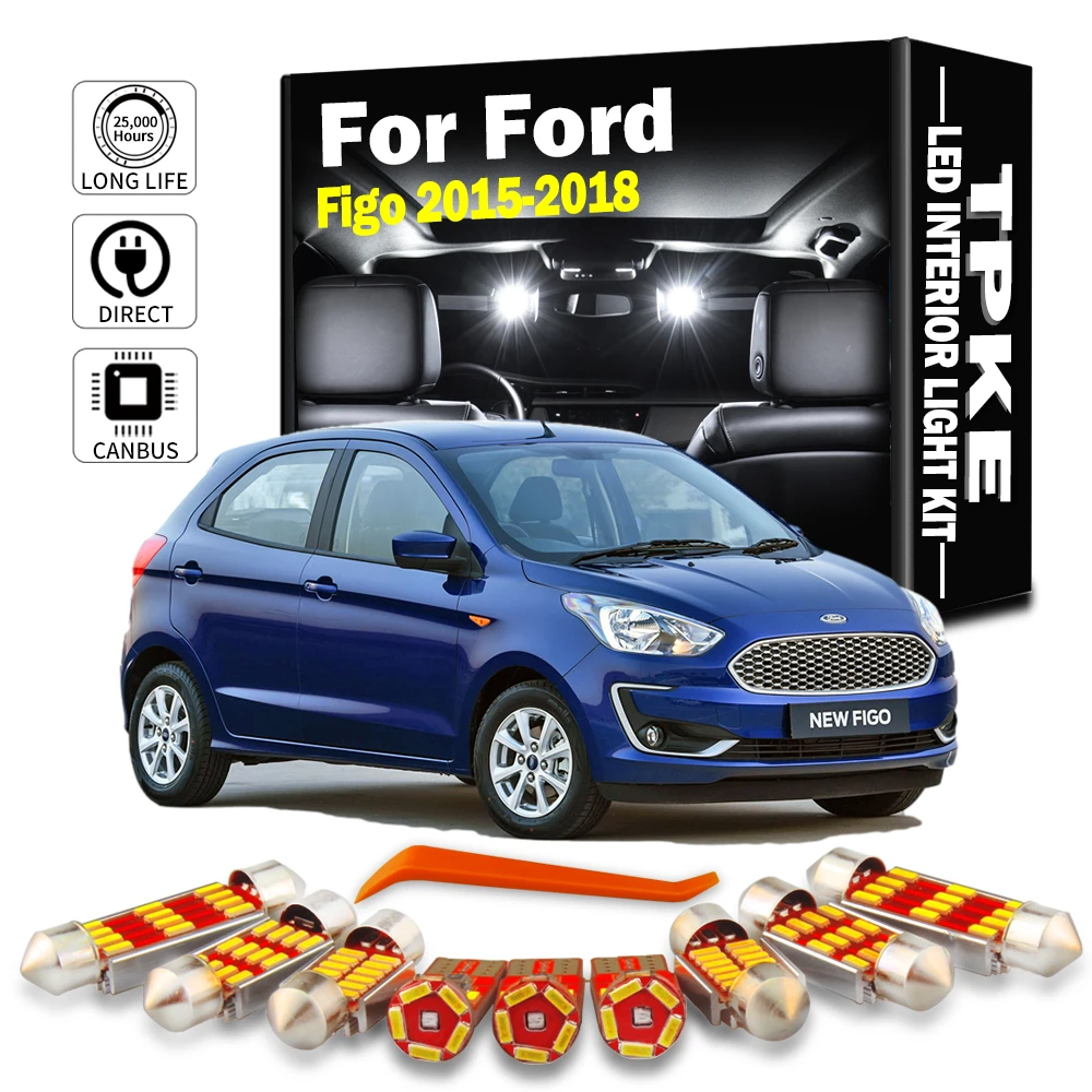 TPKE 23Pcs Canbus LED Interior Map Trunk Dome Light Kit For Ford Figo ...