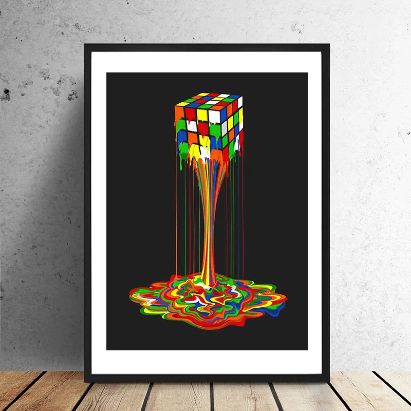 Cuadro-de-Arte-de-pared-de-lienzo-abstracto-Arco-Iris-derretido-Cubo-de-Rubiks-Retro-p.jpg