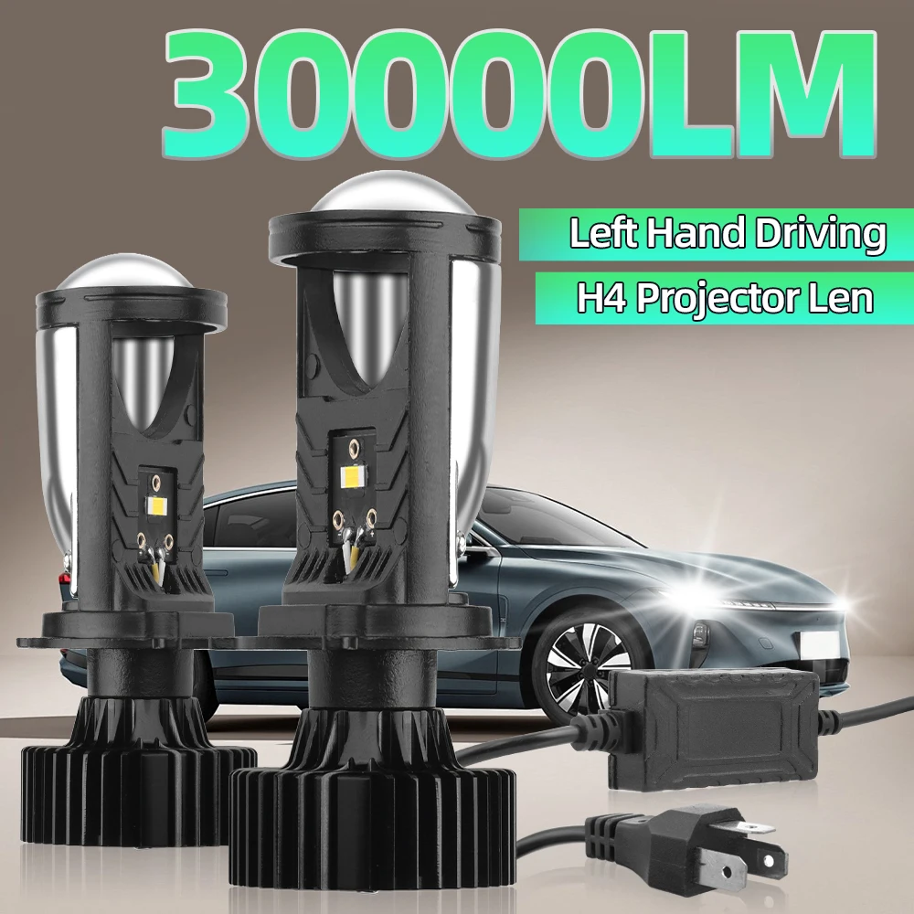 1-2Pcs-30000LM-High-Bright-H4-LED-Projector-Left-Hand-Drive-Car ...