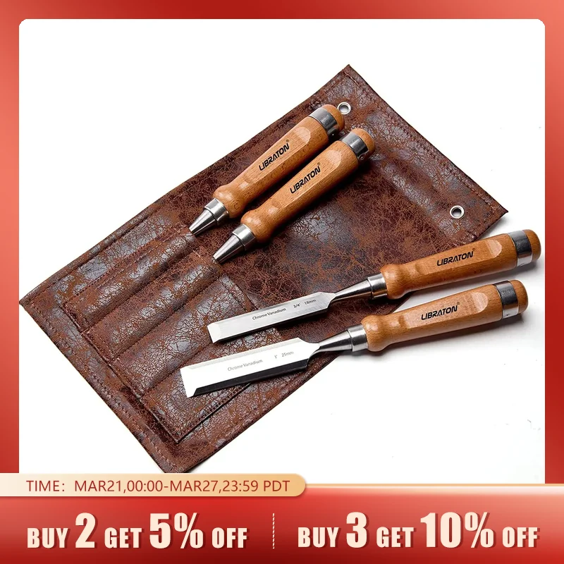Libraton-4PCS-Woodworking-Chisel-Set-Cr-V-Wood-Chisels-Set-Professional ...