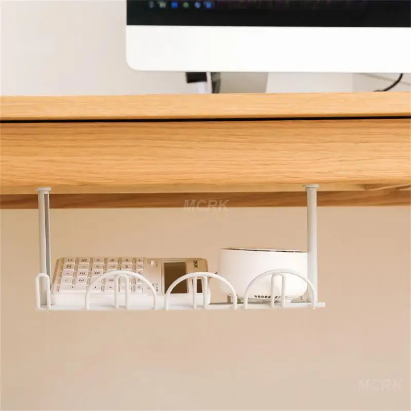 Wire-Basket-Shelf-Under-Table-Storage-Rack-Wire-Desk-Cable-Under ...