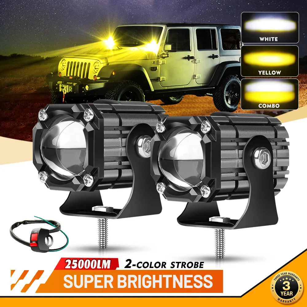 2inch-Led-Work-Light-12V-24V-4x4-Offroad-Flashing-White-Yellow-Fog ...